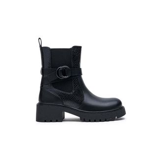 Vera Collection Biker boots chunky avec bride et boucle, Noir