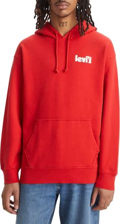 Levi's Herren Relaxed Graphic Sweatshirt Hoodie Kapuzenpullover,Poster Logo Aura Orange,XL