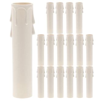 DOITOOL NULYLU 30 Stück Teilige Weiße Tropfenfänger Kerzenhülsen aus Kunststoff für Kronleuchter Lampenfassung Schützende Kerzensockelabdeckungen für Tisch Hä