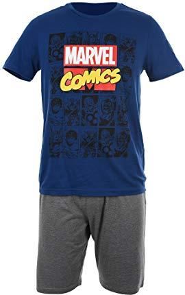 MARVEL Avengers, Pyjama Court Homme (Bleu Marine,S)