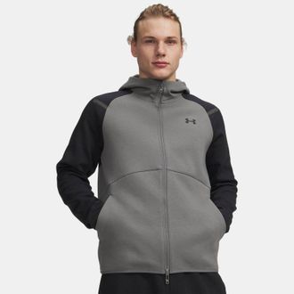 Under Armour Unstoppable Fleece Hoodie mit durchgehendem Zip f&uuml;r Herren Expedition Gr&uuml;n / Canteen Gr&uuml;n / Schwarz XXL