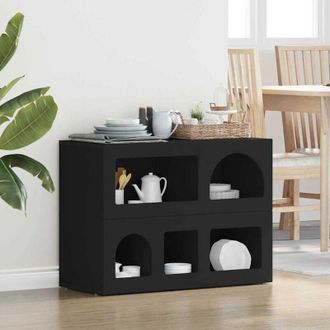 vidaXL vidaXL Buffet Noir 80,5 x 35 x 59 cm Bois ding&eacute;nierie