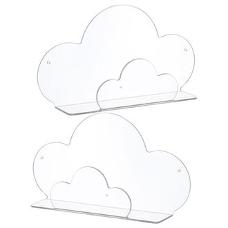 BESPORTBLE 2 St&uuml;ck Wolkenf&ouml;rmiges Wandregal aus Transparentem Material Schwimmendes Aufbewahrungsregal f&uuml;r Badezimmer K&uuml;che Wohnzimmer Stabile Wandablage Ohne Bo