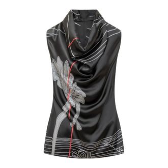 Ferragamo Monogramm-Jacquard-Seidenhemd - - Blouses & Shirts - Damen - Schwarzk - S