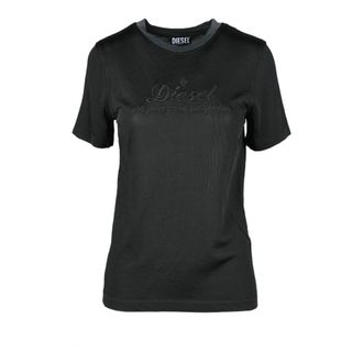Diesel Casual Viskose Baumwoll T-shirt - - Tops - Damen - Schwarzk - XS