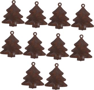 Angoily 10stücke Hängende Metallglocken Baumförmig Rustikal Eisenglocken Vintage Dekoration Weihnachtsanhänger Basteln Anhänger Tür Ornament Schmiedeeisen DIY