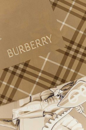 Burberry Womens Printed Silk Foulard Finchbeige Exterior: Sciarpe E Scarfs