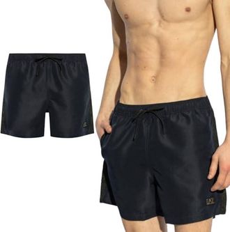 Emporio Armani Emporio Armani Bermuda pour homme Logo Series Bleu marine Cordon de serrage à la taille, Bleu Armani, M