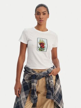 Rvca T-Shirt 23B353502 Wei&szlig; Regular Fit