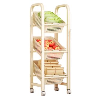 Generic Rollwagen Rahmen Aus Kohlenstoffstahl Herausnehmbarer Hohlkorb K&uuml;chenaufbewahrungs-Organizer K&uuml;chenwagen f&uuml;r Die K&uuml;che, W&auml;scherei und Enge Stellen(30 