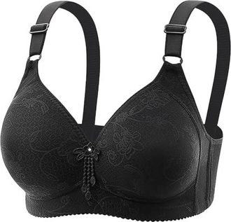 Generic Bustier & Soutien pour Femmes, Bretelles R&eacute;glables, Couverture Compl&egrave;te, Soutien-gorge Confortable sans Armatures, Soutien-gorge sans Armatures, Noir,