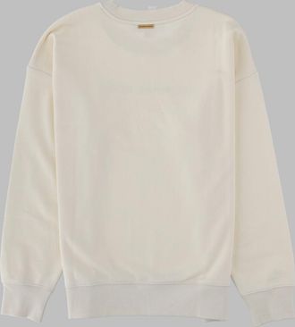 Michael Michael Kors Womens Logo Cotton Sweatshirt Ivory Sweatshirts Sweater