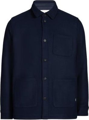 Les Deux Beide - klassische Wollkragenjacke gemischt - blau