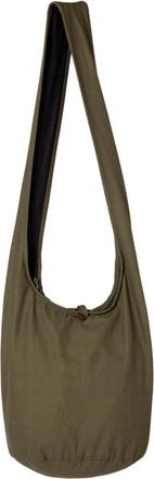 Panasiam Schulterbeutel Damen & Herren, gro&szlig;e & leichte Baumwolltasche, Umh&auml;ngetasche mit Rei&szlig;verschluss, Unisex Schultertasche, gro&szlig;e Tasche, olivgr&uuml;n