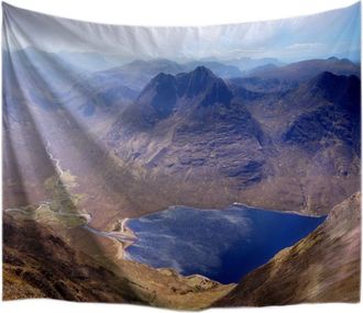 A.Monamour Wanddekor Wohnaccessoires Deko Wandteppiche Berge See Natur Landschaft Landschaft Stoff Polyester Wand Hängen Tapisserie Wandmaler Für Wohnzimmer 229x