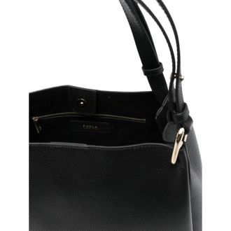 Furla Pebbled Leather Tote Bag - Black