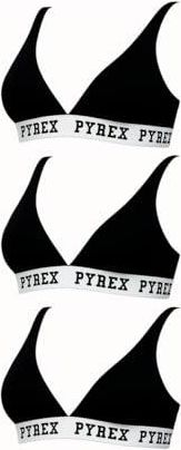 Pyrex Brassiere femme en coton Lot de 1 et 3 pièces, Noir X3, M