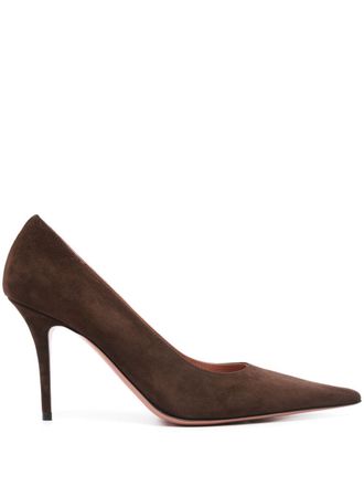 Amina Muaddi escarpins Barbara 90 mm - Marron