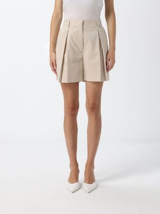 Twin-Set Short taille haute en m&eacute;lange de lin et de coton