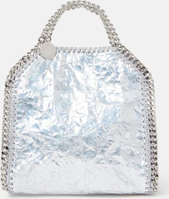 Stella McCartney Limited Edition Cracked Metallic Falabella Tiny Tote Bag, Woman, SILVER