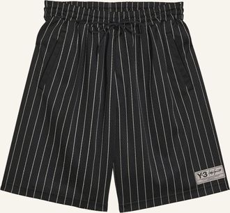 Yohji Yamamoto Y-3 Mesh Nadelstreifen Shorts schwarz