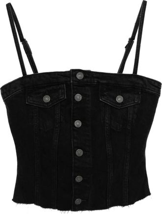 Reformation haut Coco en jean - Noir