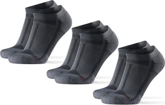 Danish Endurance Kurze Laufsocken, 3 & 5 Paar Sommer Sportsocken, Schwei&szlig;ableitend, Unisex, f&uuml;r Damen & Herren, Grau/Schwarz, 39-42
