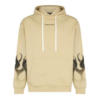Vision Of Super Flames Hoodie Sand/Schwarz - - Sweatshirts & Hoodies - Herren - Beige - XL
