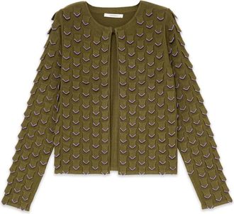 Maliparmi Maliparmi, Femme, Pulls, Vert, Taille: 38 FR Cardigan Point 3D