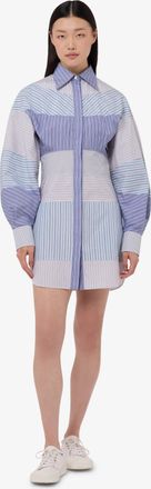 Moschino Robe en popeline de coton imprim&eacute;e - Bleu