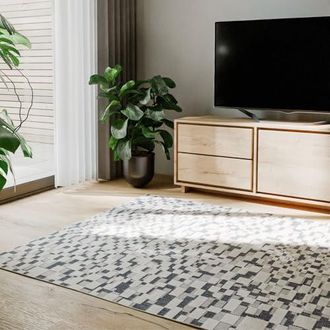 benuta Basic Tapis Exterieur Kaleo - Bleu/Blanc 200x300 cm - G&eacute;om&eacute;trique - Intemp&eacute;ries et UV r&eacute;sistant Balcon, terrasse, Jardin, Cuisine, Salon, Couloir, Sal