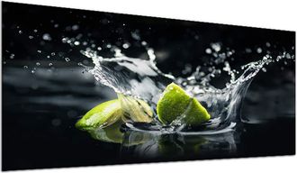 Decorwelt Herdabdeckplatte Abdeckung Ceranfeld Abdeckplatte Schneidebrett 1-Teilig 90x52 Lemon Gr&uuml;n Spritzschutz Glasplatte Ceranfeldabdeckung Schutz f&uuml;r Kochpl