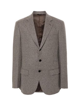 Ermenegildo Zegna Virgin Wool Textured Blazer - Brown