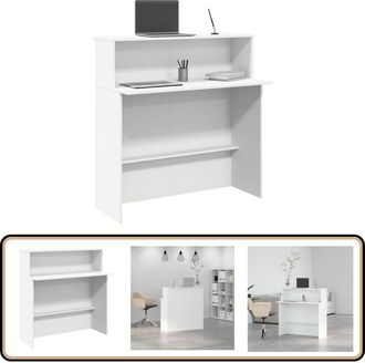 vidaXL Vidaxl - Bureau de réception blanc 100x50x103,5 cm bois dingénierie