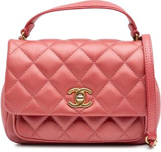 Chanel Hobo Bags - Quilted Metallic Calfskin Top Handle Flap - Gr. unisize - in Gold - f&uuml;r Damen
