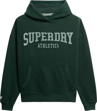 Superdry Damen Athletic Essentials Hoodie in lockerer Passform Emaillegr&uuml;n 36