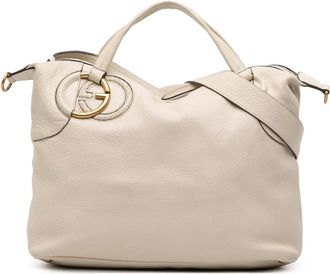 Gucci Hobo Bags - Leather Twill Satchel - Gr. unisize - in Wei&szlig; - f&uuml;r Damen