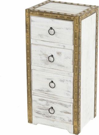 Hhg jamais utilisé] Commode Duran, commode à tiroirs, armoire, 4 tiroirs, style shabby, vintage 70x33x26cm, blanc