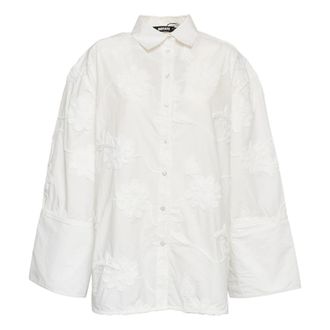 Rotate Klassisches Hemd mit Blumenstickerei und Kragen - - Blouses & Shirts - Damen - Wei&szlig; - S