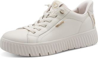 Tamaris Comfort Damen Step IN Leder Sneaker flach zum Schlupfen Wide Fit, Wei&szlig; (Offwhite), 40 EU