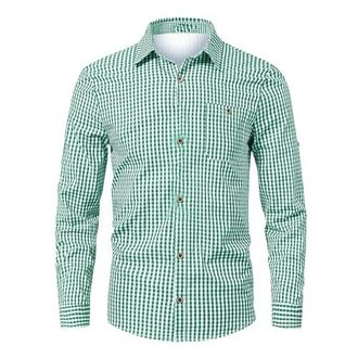 Generic Chemise boutonn&eacute;e pour homme, grande et haute, &agrave; manches longues, col &agrave; revers, chemises ray&eacute;es, l&eacute;g&egrave;rement ajust&eacute;e, chemise d&eacute;contract&eacute;e tendance, ha