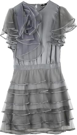 Elisabetta Franchi Femme, Robes, Gris, Taille: 34 FR Satin Dress