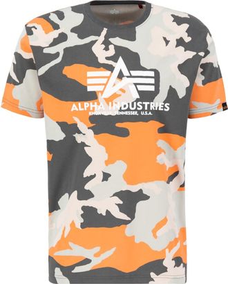 Alpha Industries Basic T Camo PP T-Shirt für Herren Orange Grey Camo