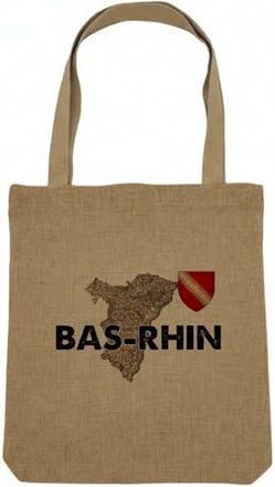 Fabulous Sac Shopping Tote Bag Aspect Lin - Bas Rhin 67 D&eacute;partement Strasbourg Carte Ancienne - Sac de Courses Toile Epaisse 360g Beige Naturel Cabas Port&eacute; Epa