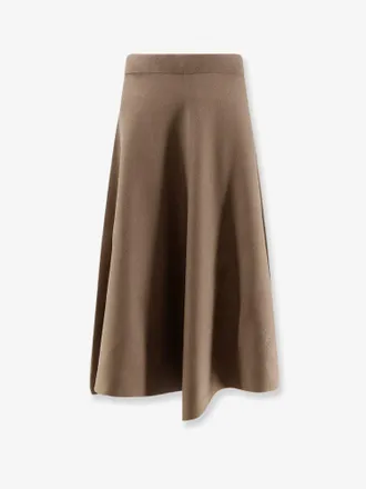 Nude Knitted long skirt - NUDE - gender_Woman