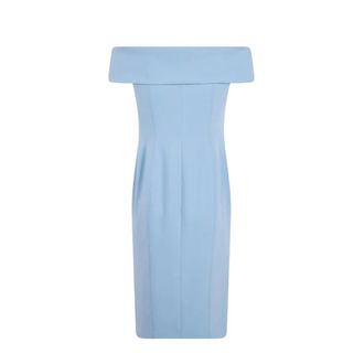 Ralph Lauren Femme, Robes, Bleu, Taille: 38 FR Woven-Bodycon Midi Dress