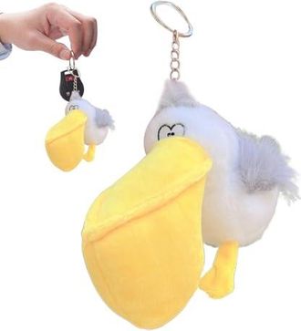 Generic Pendentif porte-clés en peluche, accessoires porte-clés mignons,Pelican Bird Peluche Sac Pendentifs Porte-clés | Animal en peluche sac accessoires por