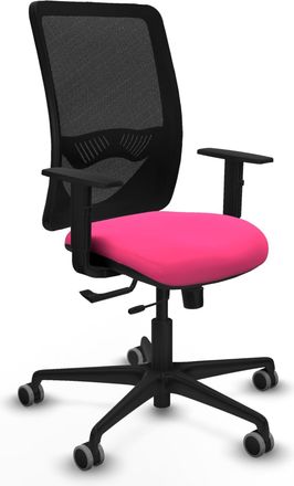 Piqueras y Crespo Computerstuhl Rosa Zulema mit 1D-Armen, h&ouml;henverstellbare Lendenwirbelst&uuml;tze, ausgestattet mit Syncro/Traslack und Schneidschaum, R&auml;der 65 mm, Parkett