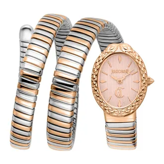 Just Cavalli Femme, Accessoires, Rose, Taille: ONE Size Montre ovale Signature Snake
