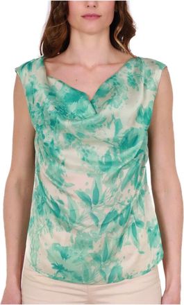 Liu Jo Femme, Tops, Multicolore, Taille: 38 FR Top sans Manches Imprim&eacute; en Tissu Fluide